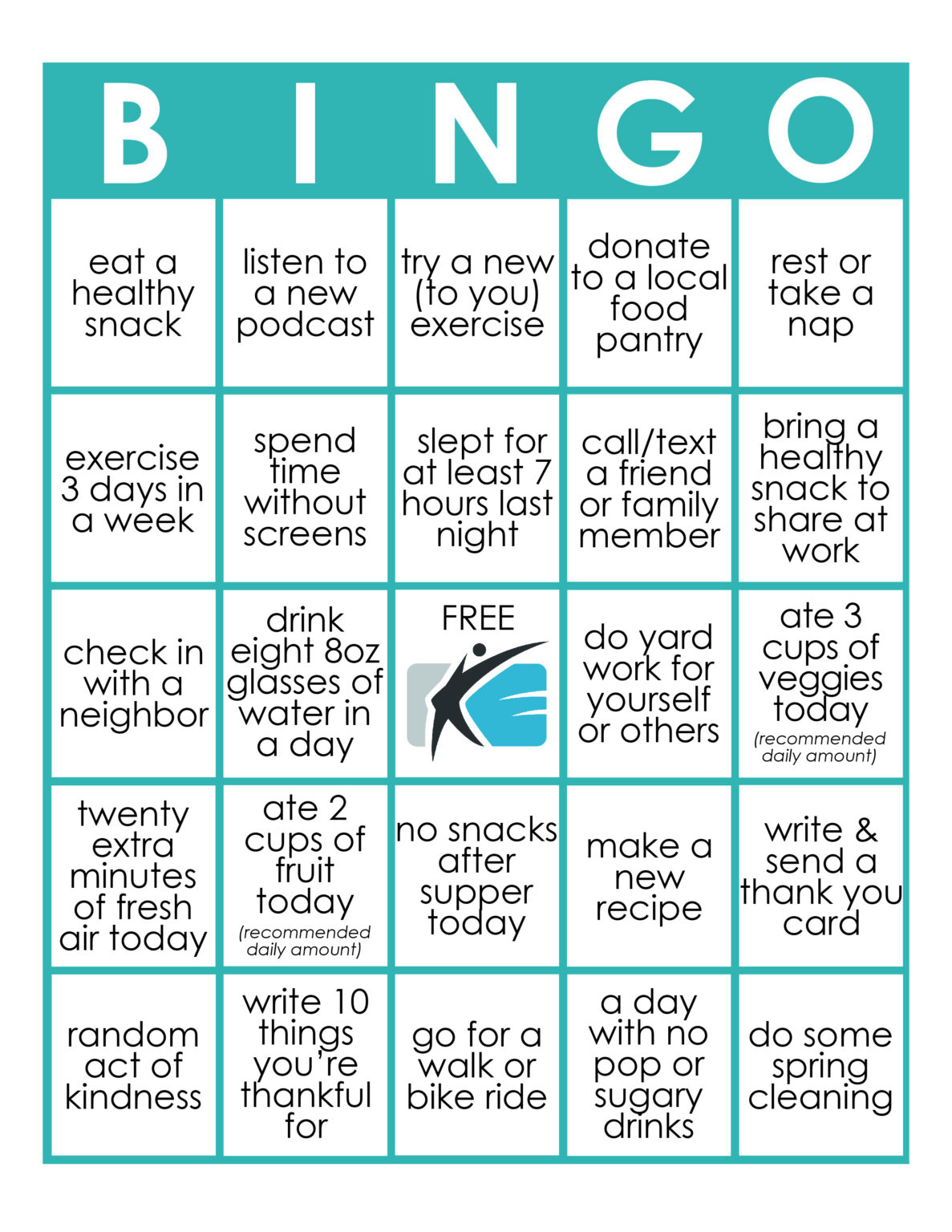 Wellness BINGO! | Kinetic Edge Physical Therapy